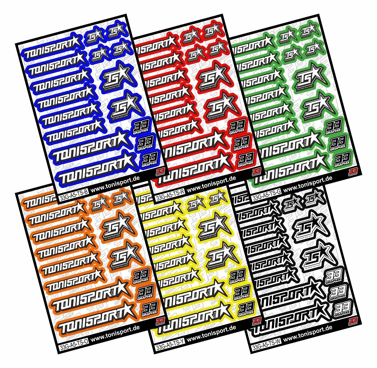 ToniSport Sticker Sheet by 33Graphix DIN A5 | Blue | 33G-A5-TS-B