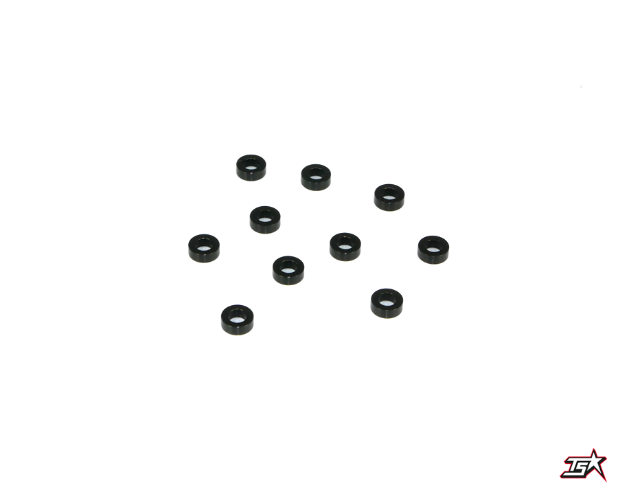 Destiny Aluminum Spacer 3,0 x 5,5 x 2,0mm - Black (10) | DE-D10197