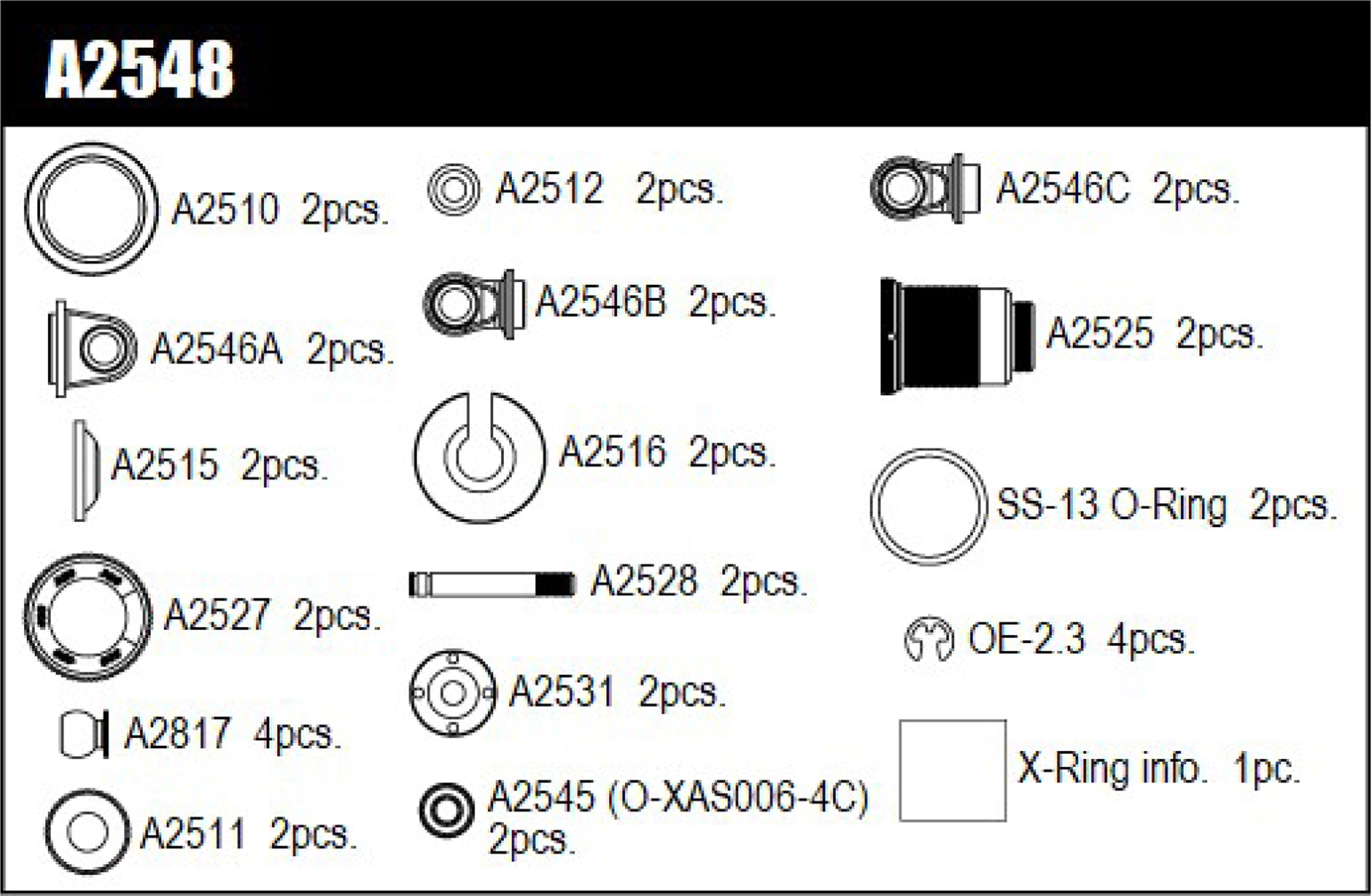 Mugen Seiki MTC-2R Shock Set (2) | MU-A2548