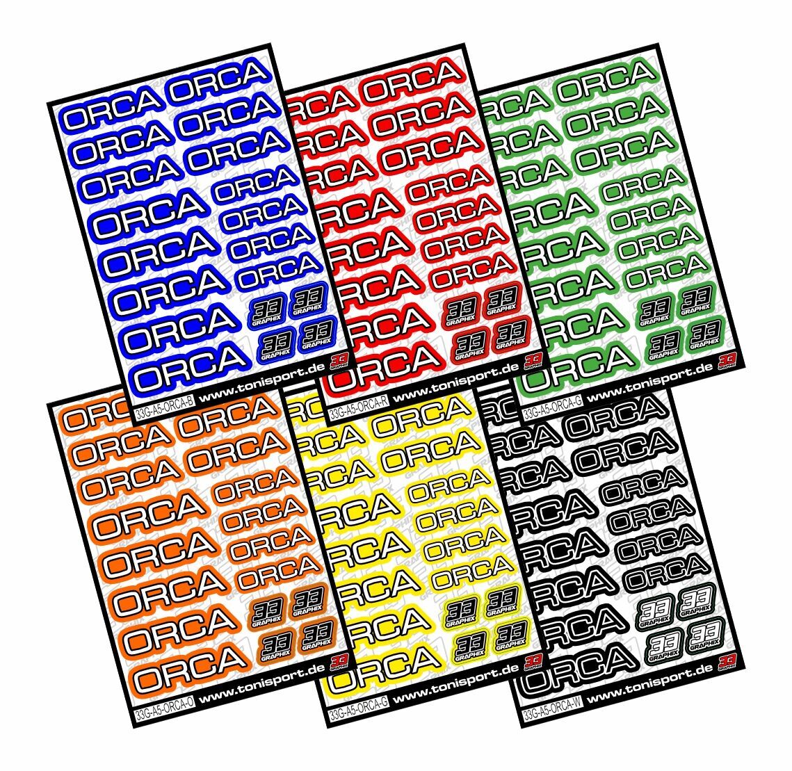 ORCA Sticker Sheet by 33Graphix DIN A5 | Blue | 33G-A5-ORCA-B