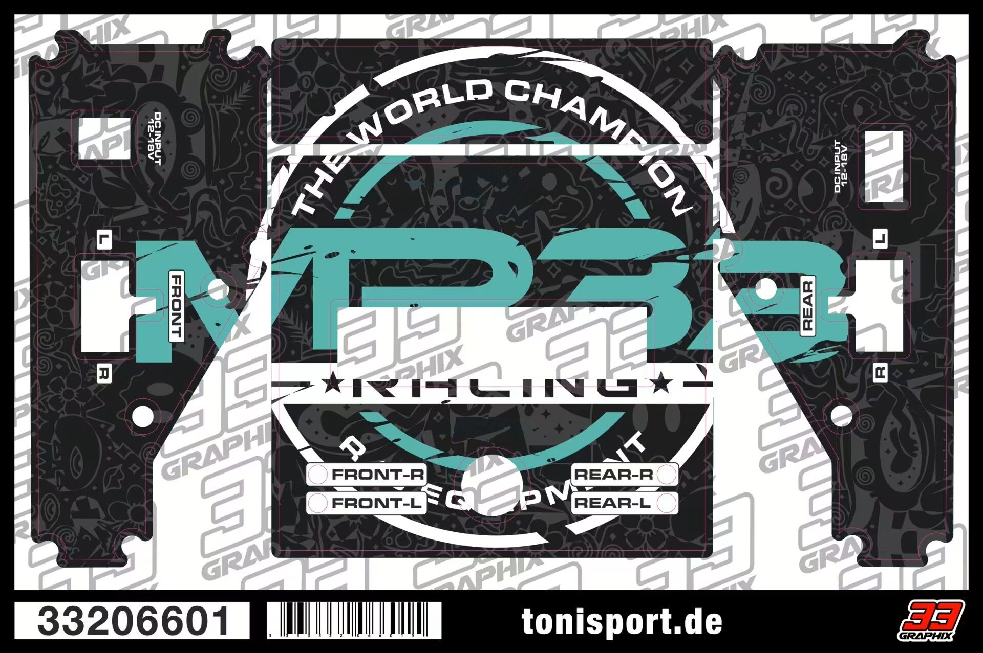 MR33 "MINT" Tire Warmer Skin Sticker Sheet by 33Graphix | MR33-33206601